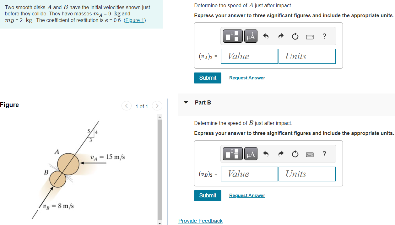 Solved Two smooth disks A and B have the initial velocities | Chegg.com