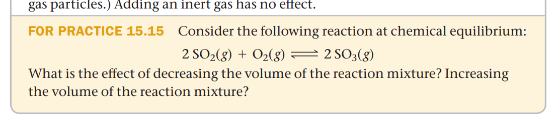 Solved FOR PRACTICE 15.15 ﻿Consider the following reaction | Chegg.com