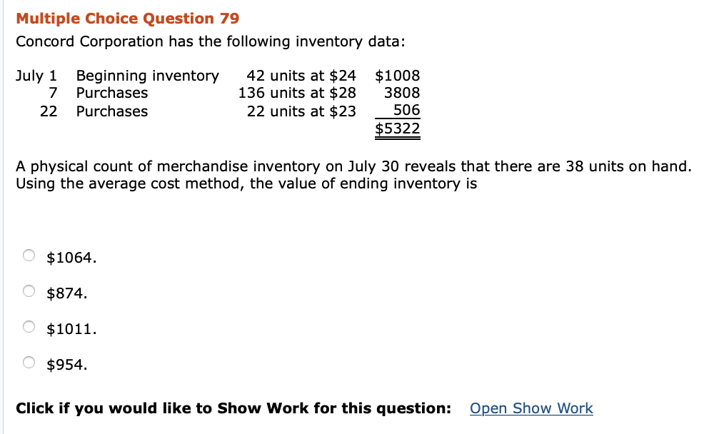 Solved Multiple Choice Question 79 Concord Corporation has | Chegg.com Solved Multiple Choice Question 79 Concord Corporation has | Chegg.com