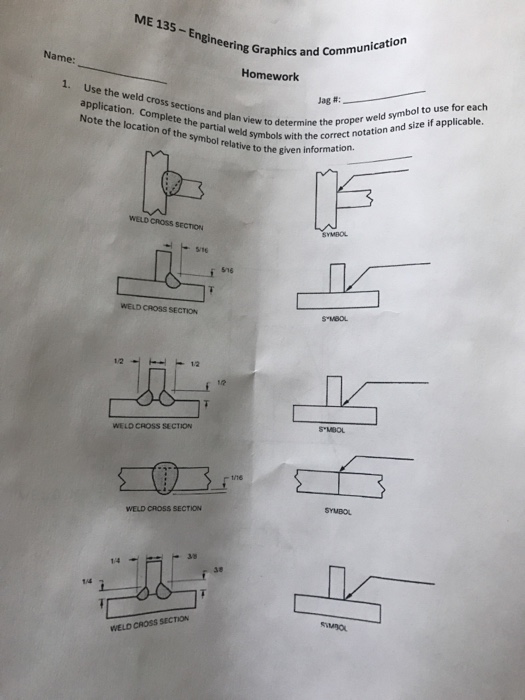 Solved Use the weld cross sections and plan view to | Chegg.com