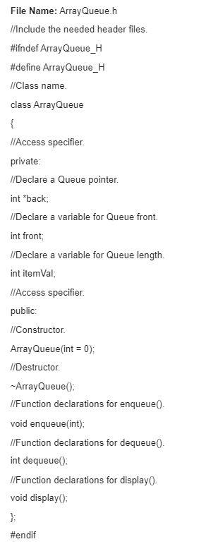 Solved . Write an array-based implementation of a queue that | Chegg.com