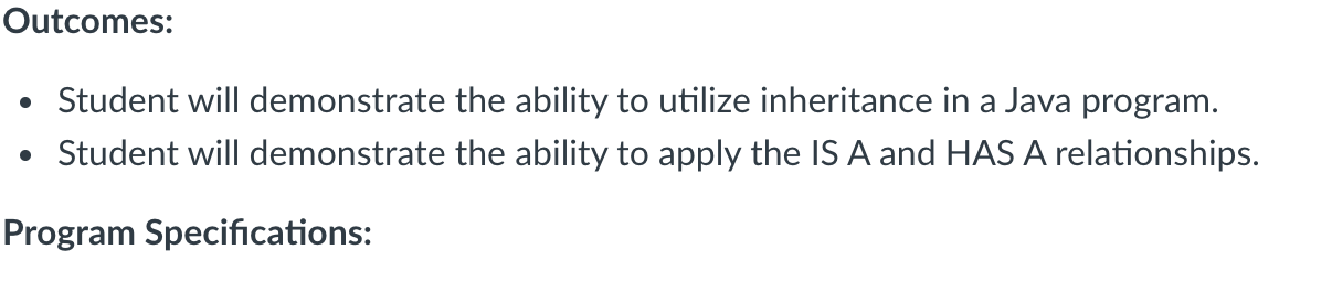 Solved Outcomes: Student will demonstrate the ability to | Chegg.com