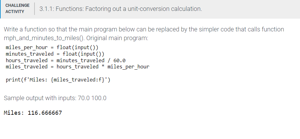 Solved CHALLENGE ACTIVITY 3.1.1: Functions: Factoring out a | Chegg.com