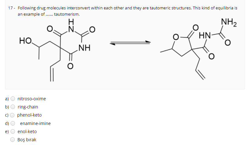 Solved 17- Following drug molecules interconvert within each | Chegg.com