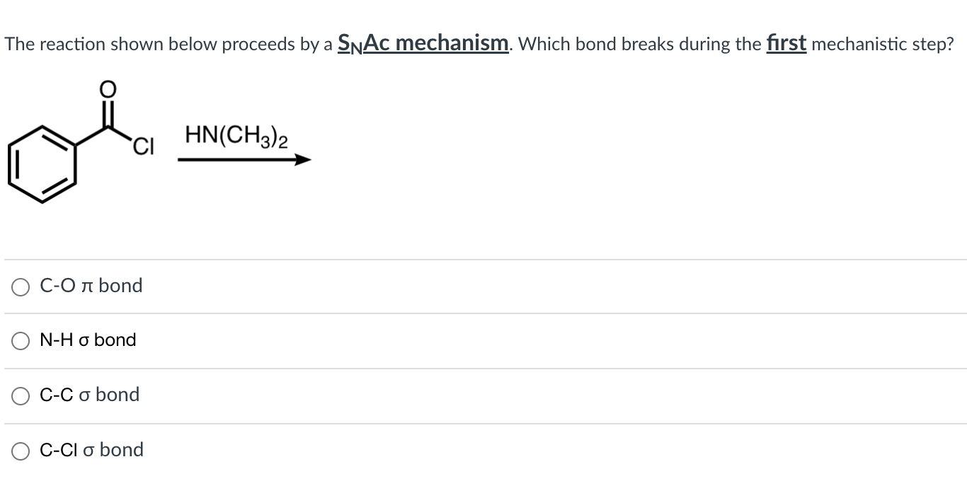 Solved The reaction shown below proceeds by a SNAc | Chegg.com