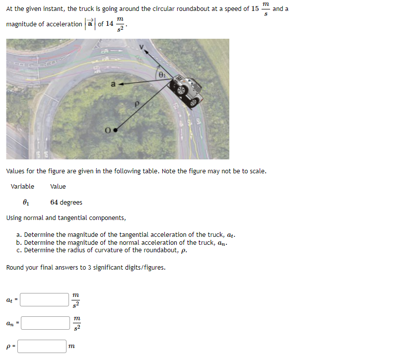 Solved m and a S At the given instant, the truck is going | Chegg.com