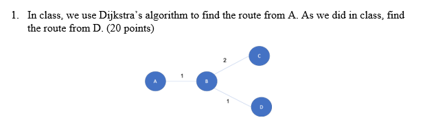 Solved 1. In class, we use Dijkstra's algorithm to find the | Chegg.com