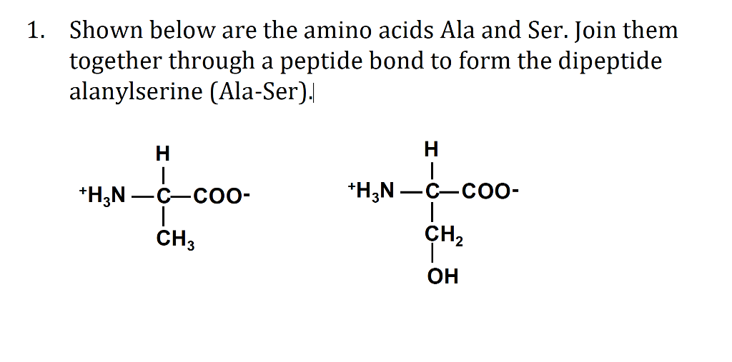 Solved 1. Shown below are the amino acids Ala and Ser. Join | Chegg.com