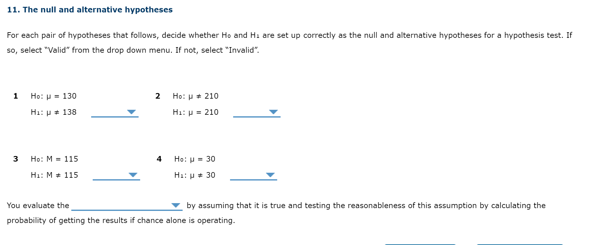 Solved 11. The null and alternative hypotheses For each pair | Chegg.com
