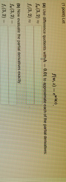 Solved (1 point) Calculate all four second-order partial | Chegg.com
