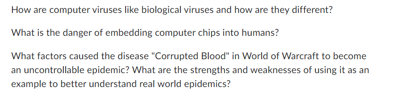 Solved How are computer viruses like biological viruses and | Chegg.com