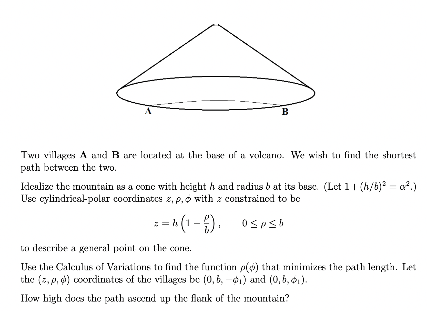 Solved Two villages A and B are located at the base of a | Chegg.com