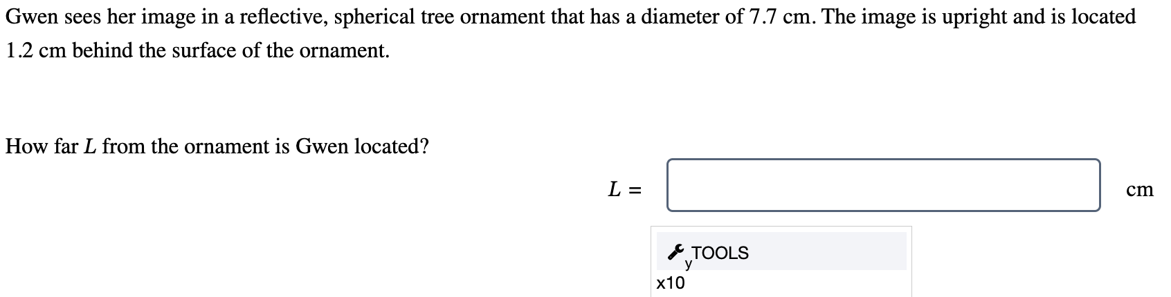 Solved Gwen sees her image in a reflective, spherical tree | Chegg.com