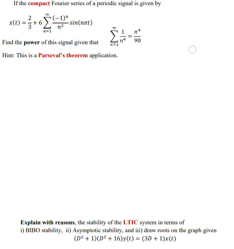 Solved If the compact Fourier series of a periodic signal is | Chegg.com