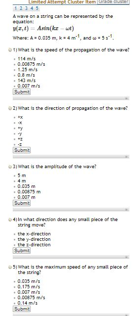 Solved Limited Attempt Cluster Item Grade cluster 1 2 3 4 5 | Chegg.com