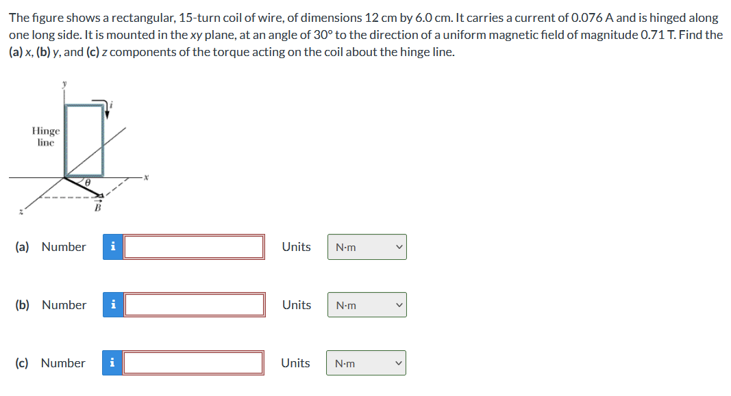 Solved The figure shows a rectangular, 15-turn coil of wire, | Chegg.com
