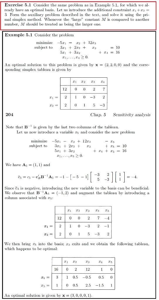 Solved Exercise 5.4 Consider the problem in Example 5.1, | Chegg.com