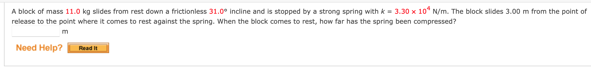 Solved A block of mass 11.0 kg slides from rest down a | Chegg.com