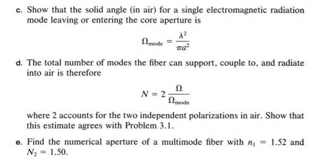 Solved The numerical aperture (NA) is a measure of the | Chegg.com