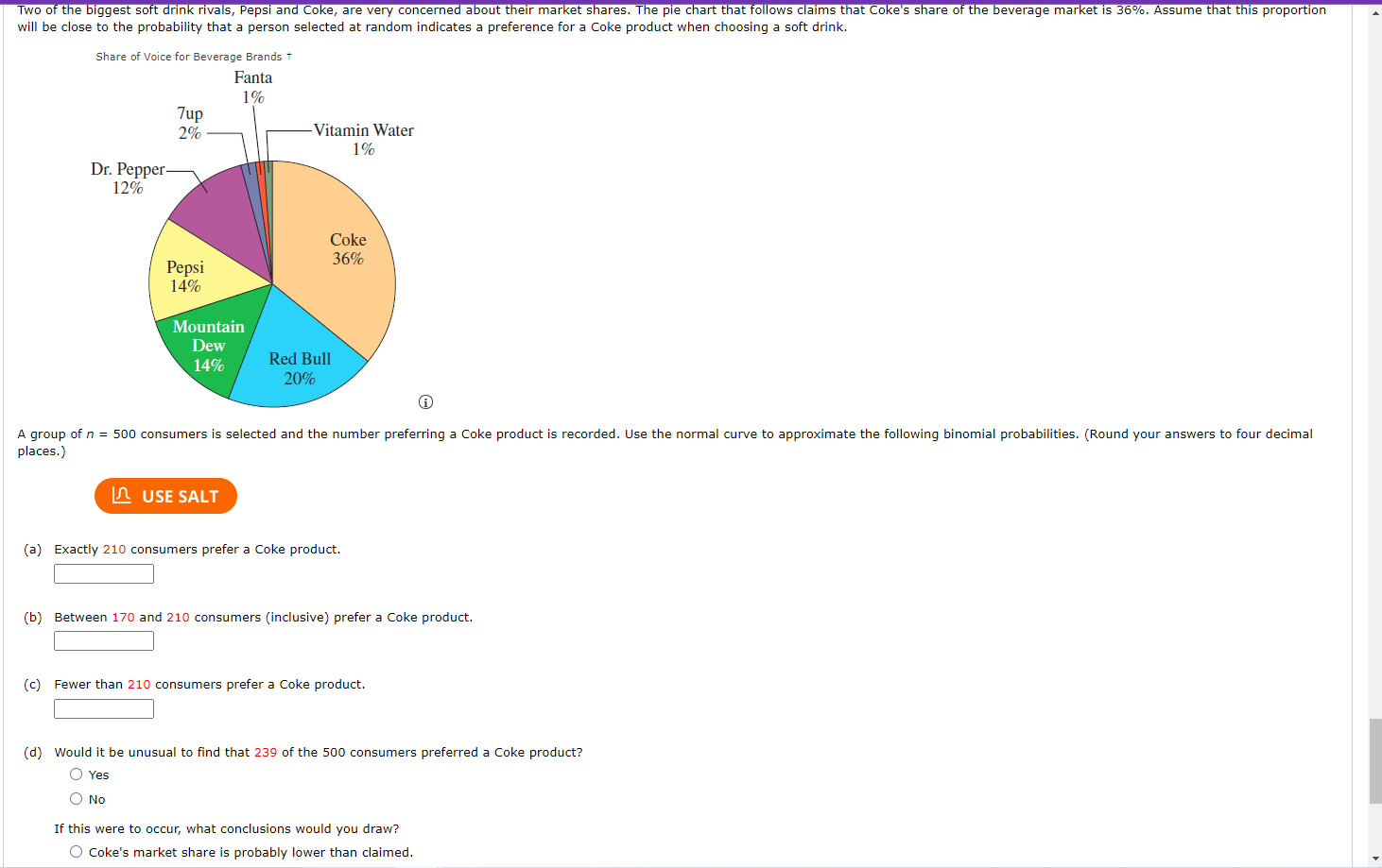 Solved Two of the biggest soft drink rivals, Pepsi and Coke, | Chegg.com