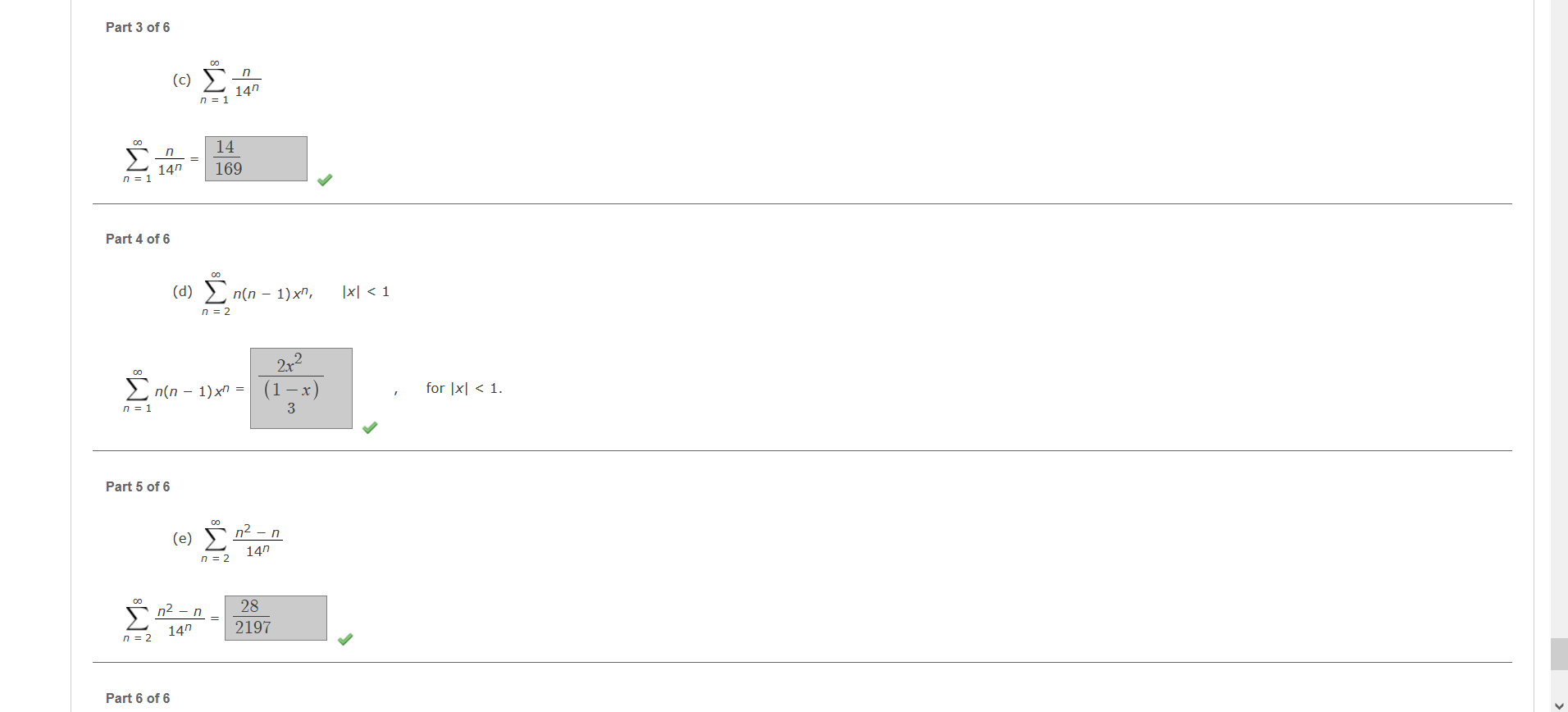 Solved Representations of Functions as Power Series Part 1 | Chegg.com