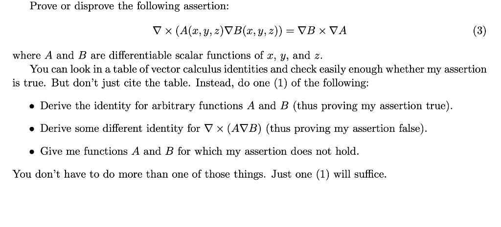 Solved Prove or disprove the following assertion: V * (A(x, | Chegg.com