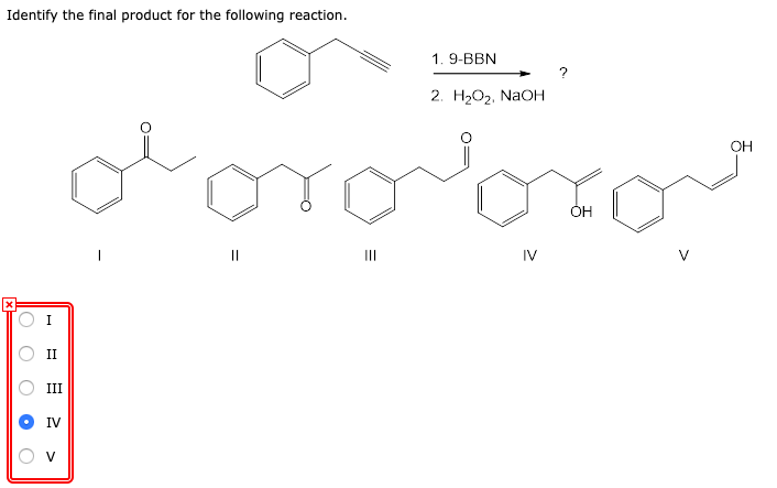 Solved Identify the final product for the following reaction | Chegg.com