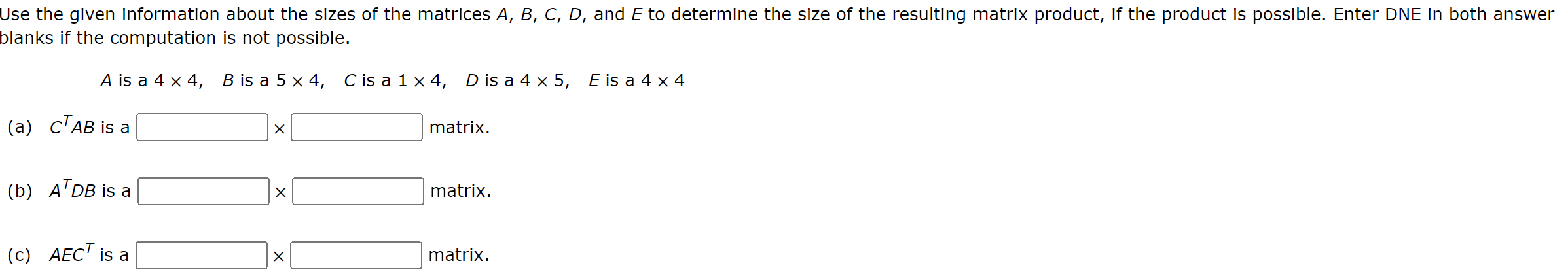 Solved lanks if the computation is not possible. A is a | Chegg.com