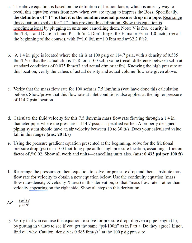 Solved a Problem 1. Piping and Components Pressure Drop - | Chegg.com