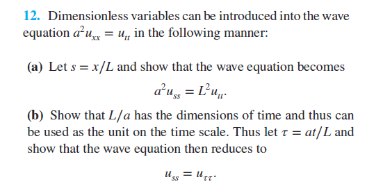 Solved 12. Dimensionless variables can be introduced into | Chegg.com