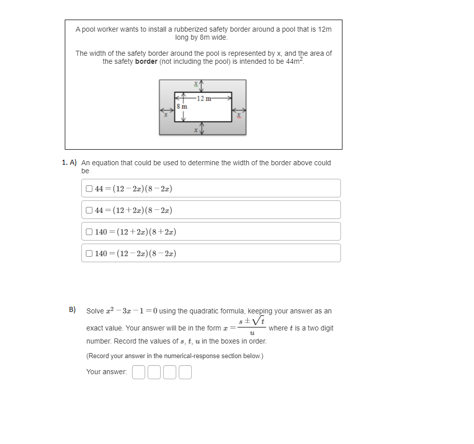 Solved A pool worker wants to install a rubberized safety | Chegg.com