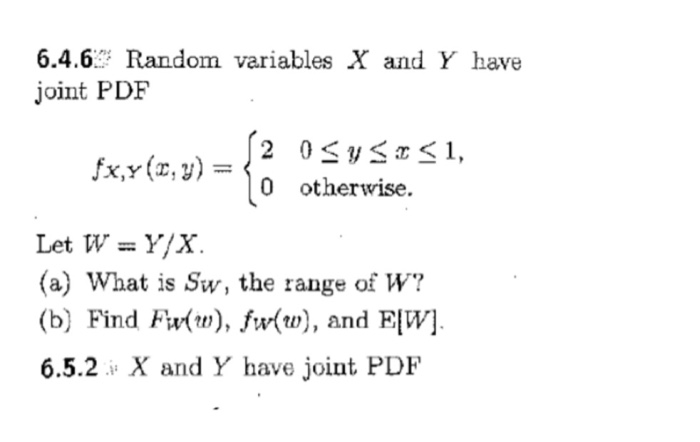 Solved 6.4.6 Random variables X and Y have joint PDF | Chegg.com
