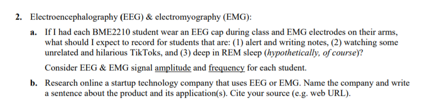 2. Electroencephalography (EEG) & electromyography | Chegg.com