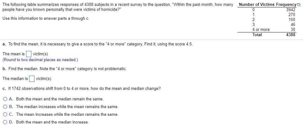 Solved The following table summarizes responses of 4388 | Chegg.com