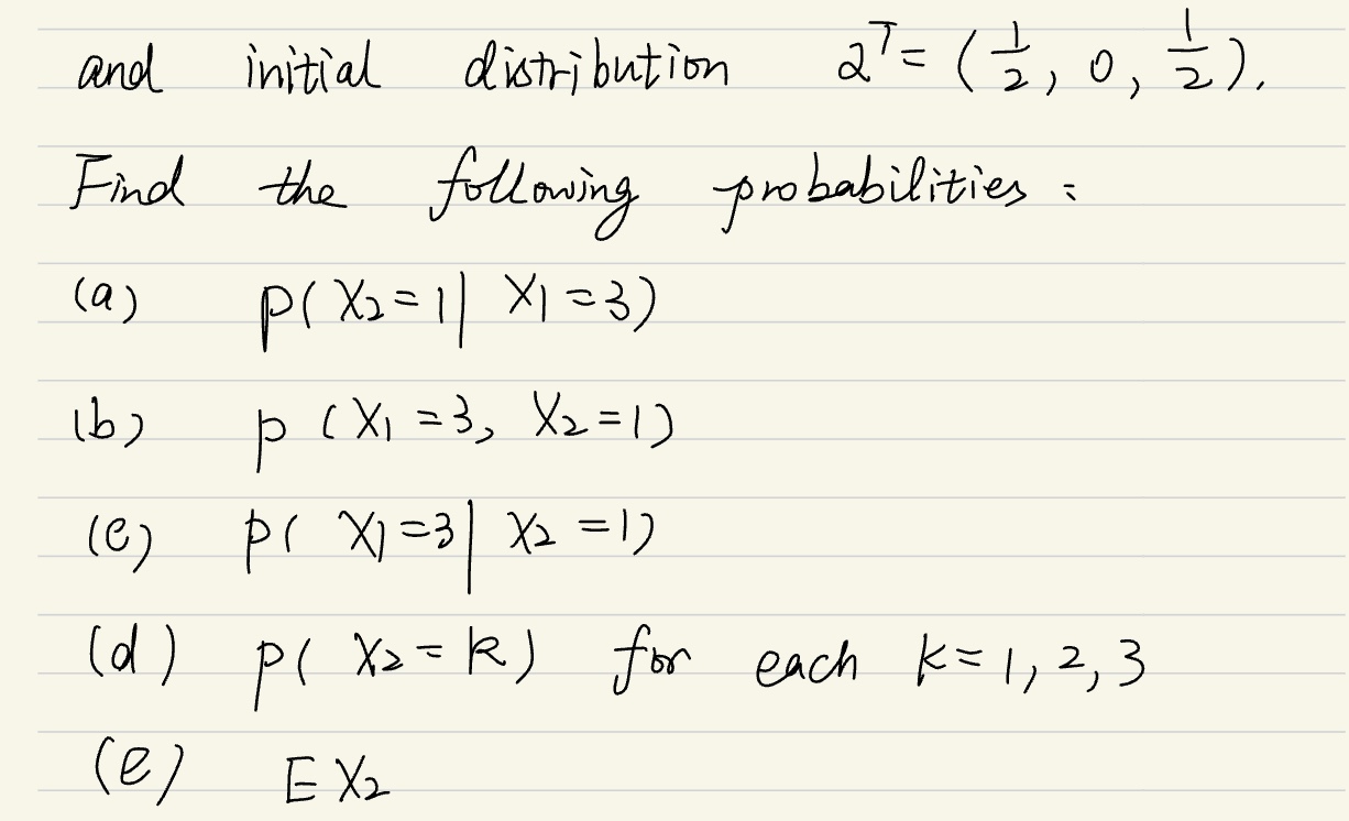 Solved and initial distribution \\\\alpha | Chegg.com