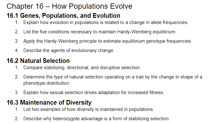 Solved Chapter 16 - ﻿How Populations Evolve16.1 ﻿Genes, | Chegg.com