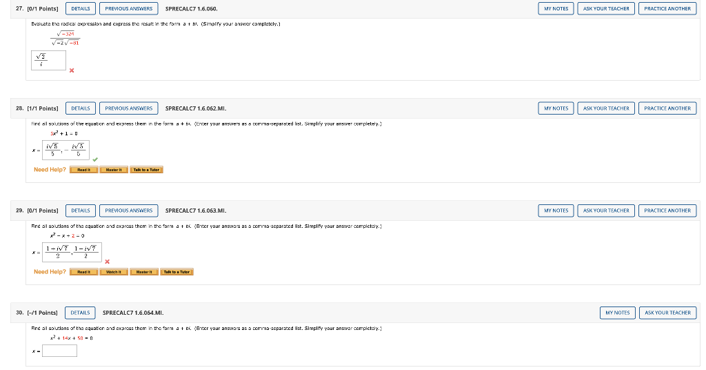 Solved 27. [0/1 Points] DETAILS PREVIOUS ANSWERS SPRECALC7 | Chegg.com