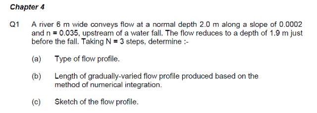 Solved Chapter 4 Q1 A river 6 m wide conveys flow at a | Chegg.com