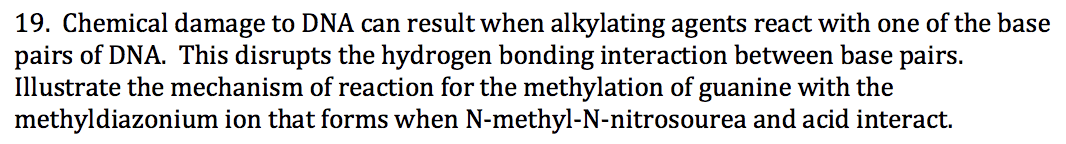 Solved 19. Chemical damage to DNA can result when alkylating | Chegg.com