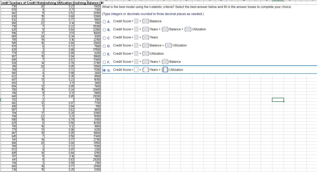 Solved What is the best model using the ﻿t-statistic | Chegg.com
