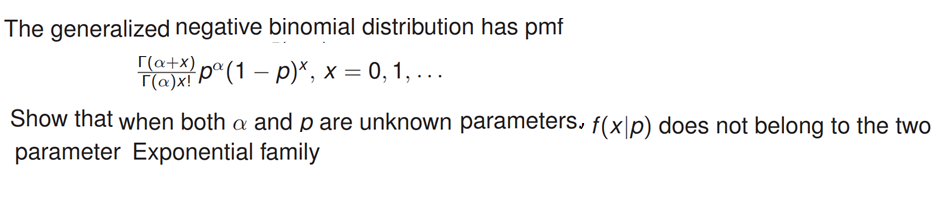 Solved The Generalized Negative Binomial Distribution Has