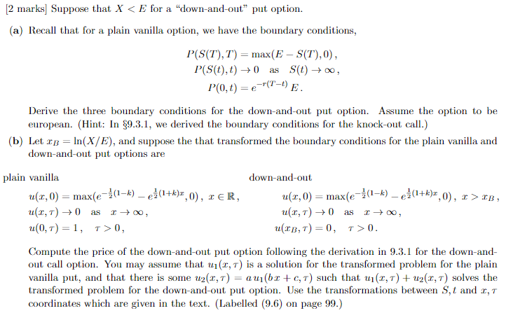 Thus, for the knock-out call option with barrier | Chegg.com