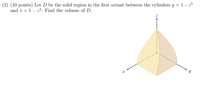 Solved Let D be the solid region in the first octant between | Chegg.com