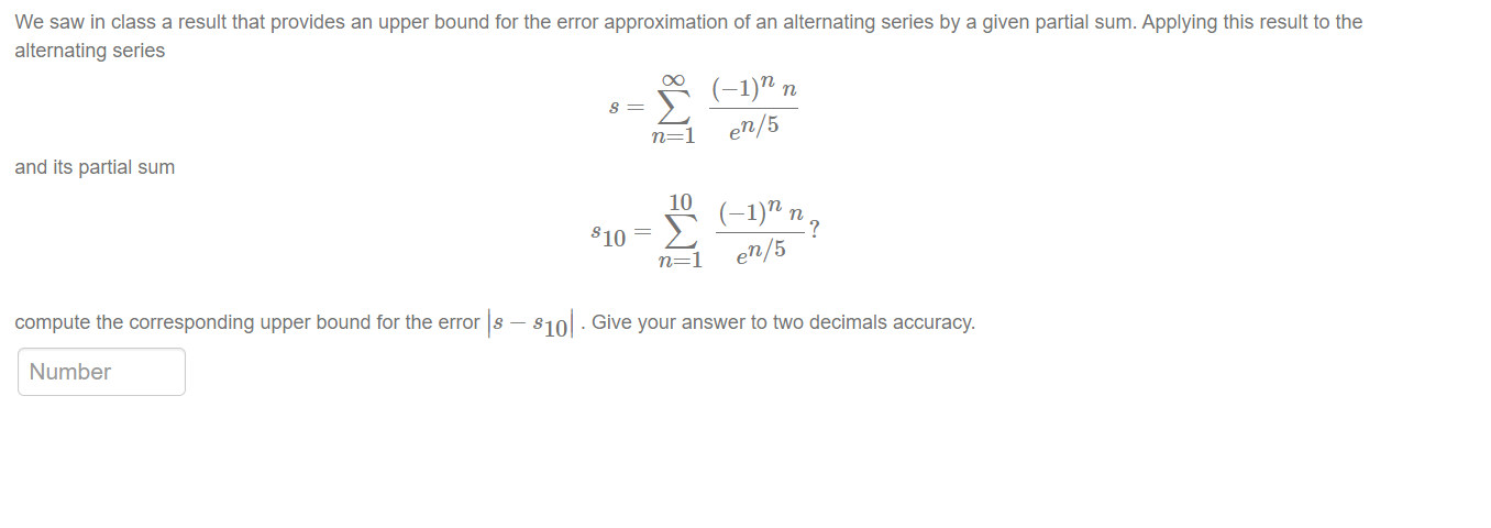 Solved We saw in class a result that provides an upper bound | Chegg.com