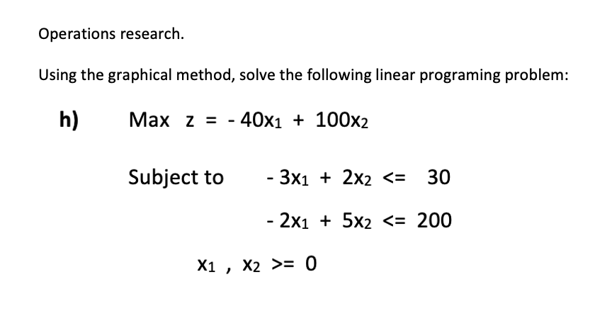 Solved Operations research. Using the graphical method, | Chegg.com