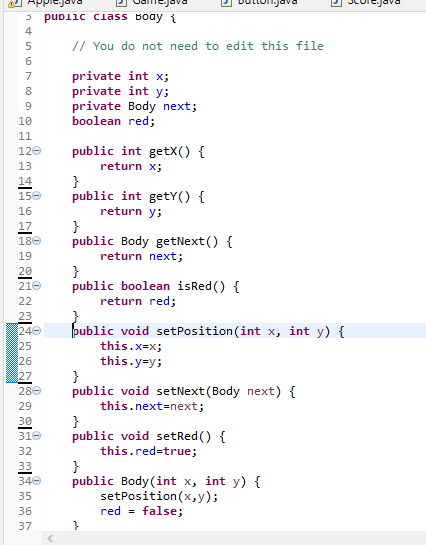 Solved public class Boay i ni // You do not need to edit | Chegg.com