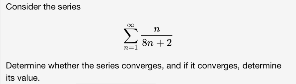 Solved Consider the series \\[ \\sum_{n=1}^{\\infty} | Chegg.com