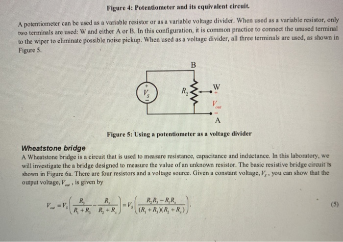 Solved Figure 4: Potentiometer and its equivalent circuit. A | Chegg.com