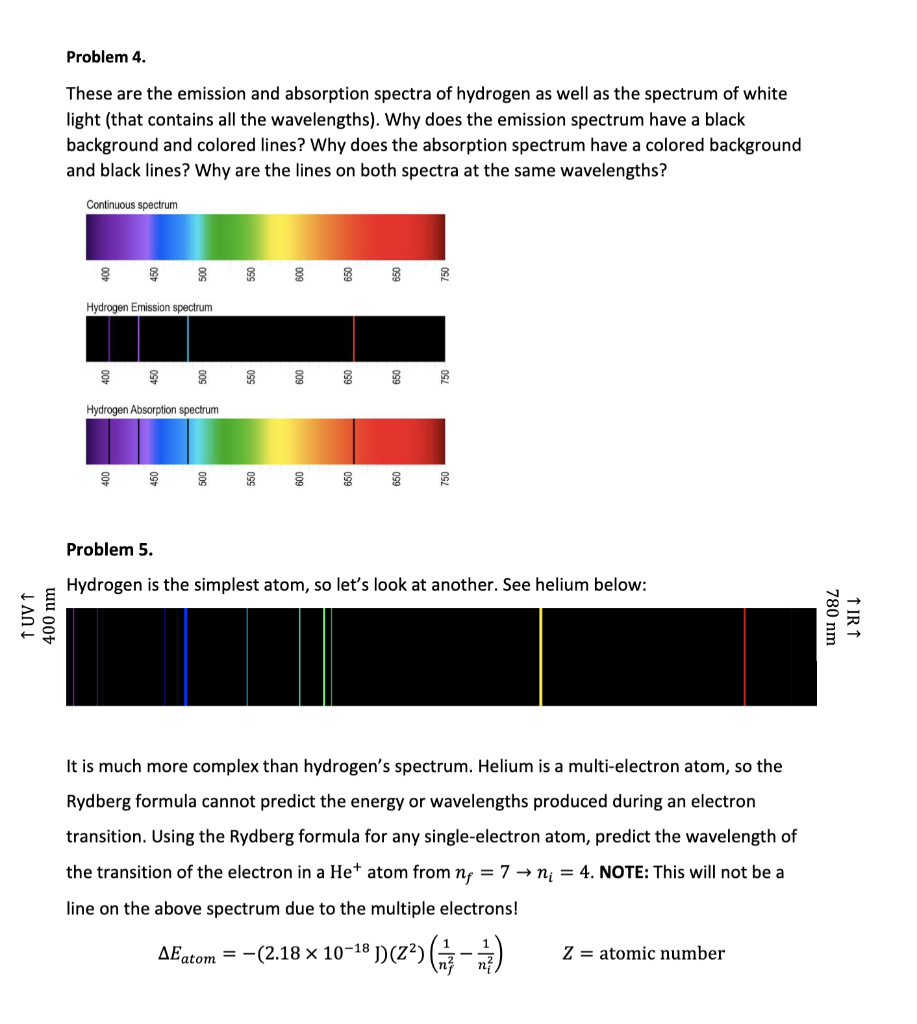 Hydrogen Line Emission Spectra Transitions