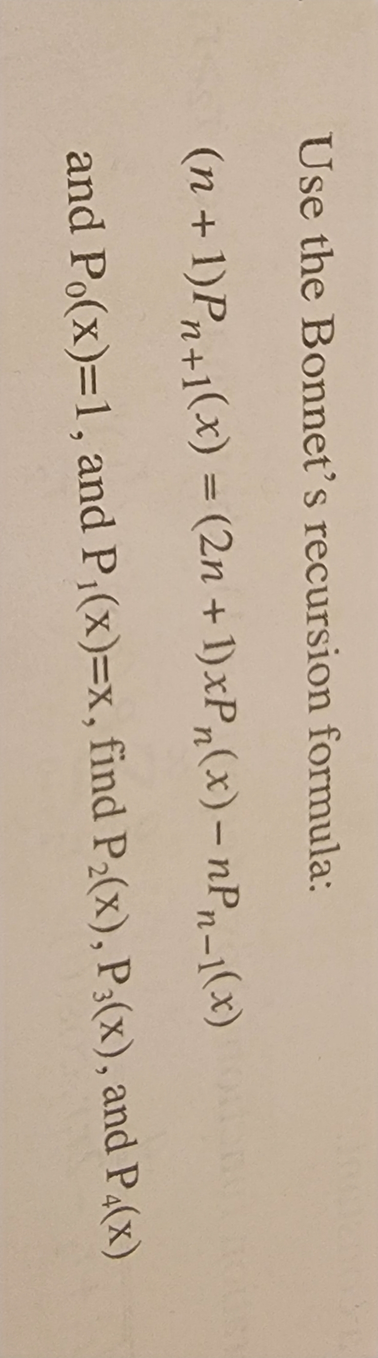 Solved Use The Bonnets Recursion